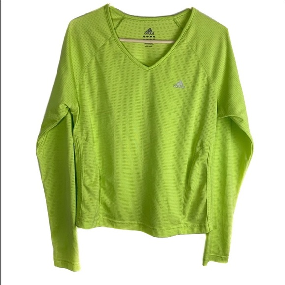 adidas | Tops | Retro Adidas Neon Yellow Longsleeve Shirt Sz S Climate ...